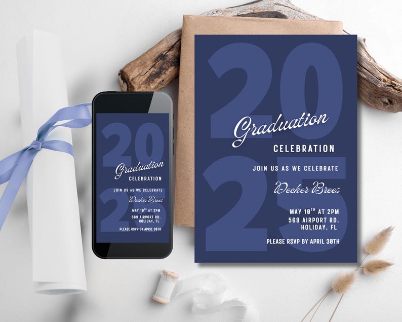 EDITABLE Graduation Party Invitation TEMPLATE | Customizable Digital ...