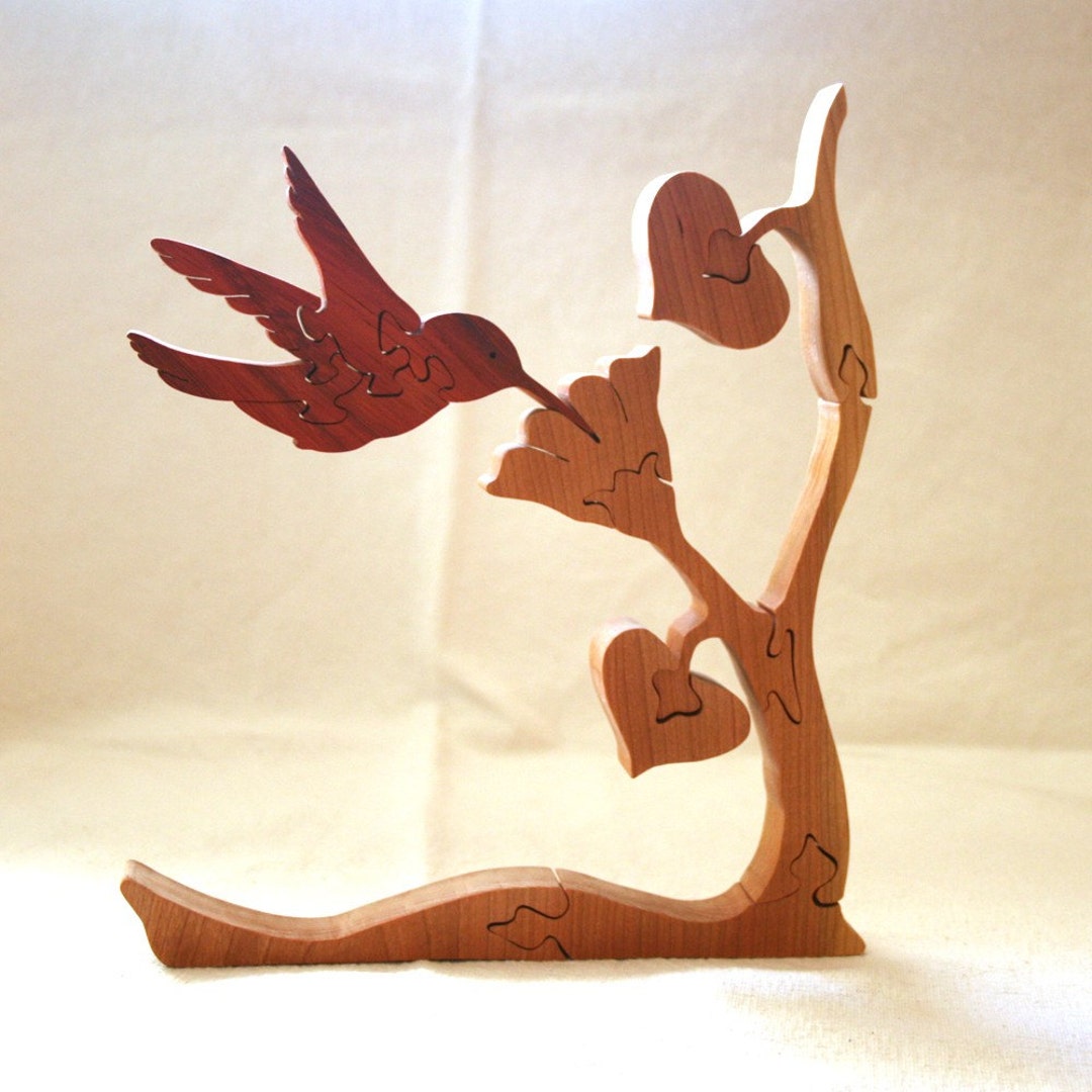 Hummingbird Wooden Bird Puzzle - Etsy
