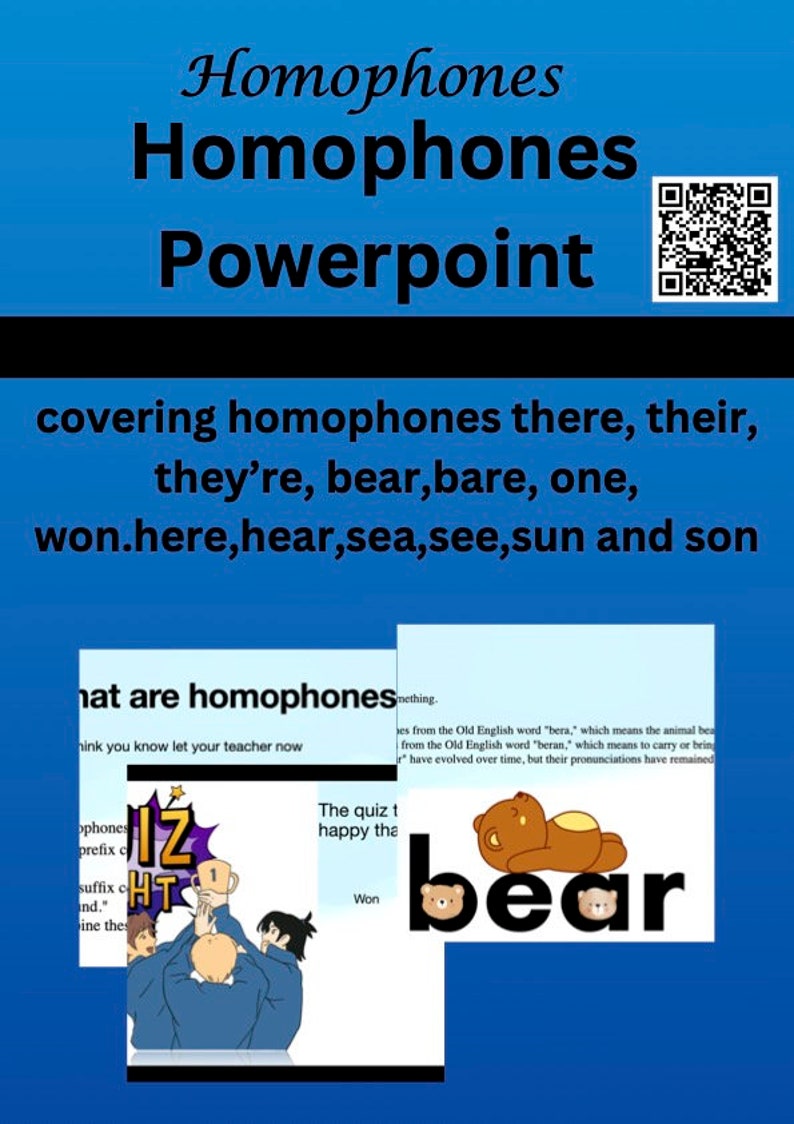 Homophones Powerpoint - Etsy