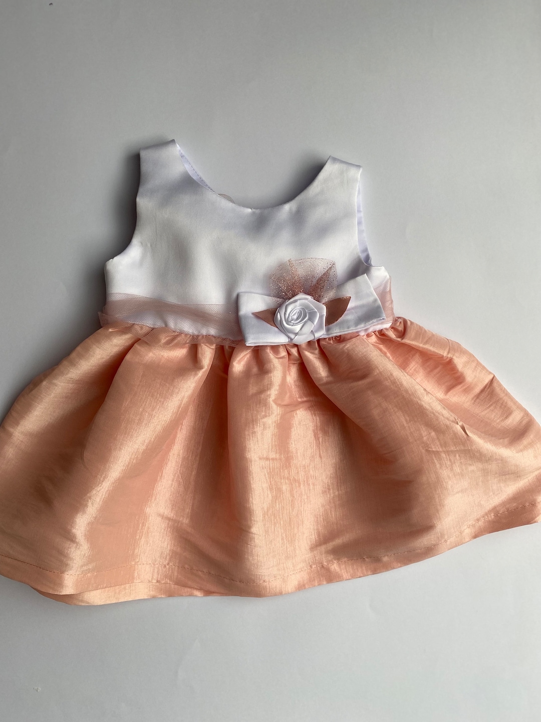 Elegant Peach and White Dress for Girls Perfect for Special Occasions ...