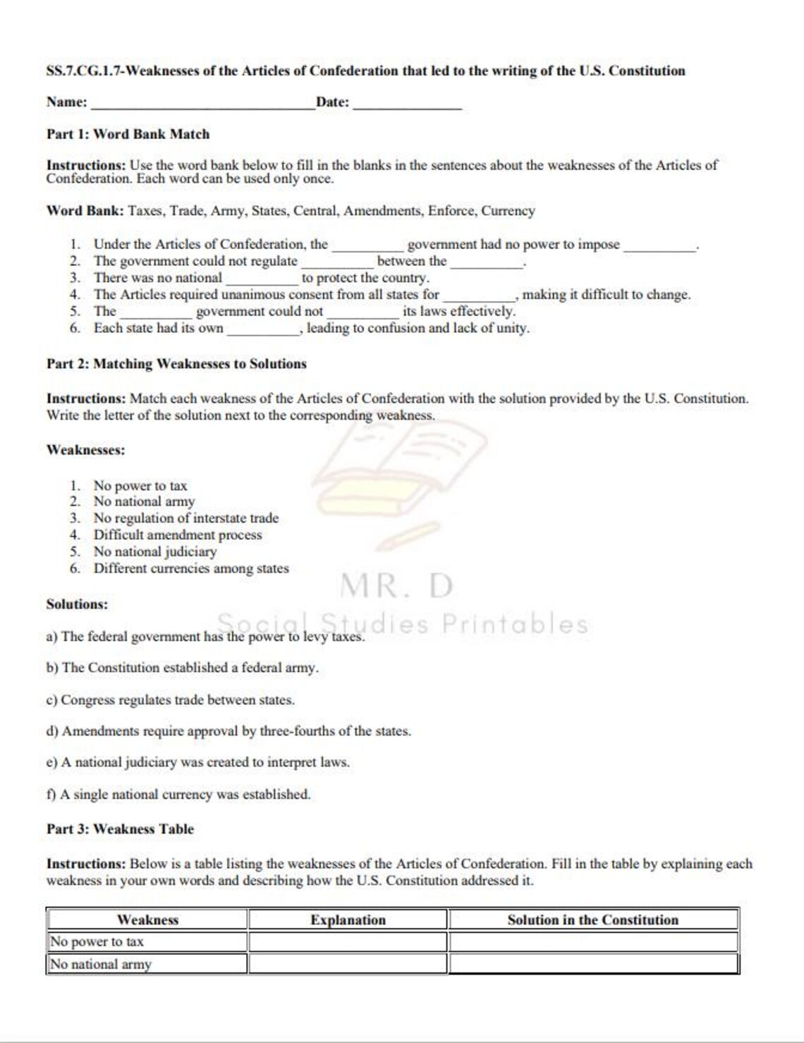 Exploring U.S. Government Foundations. From Articles of Confederation ...