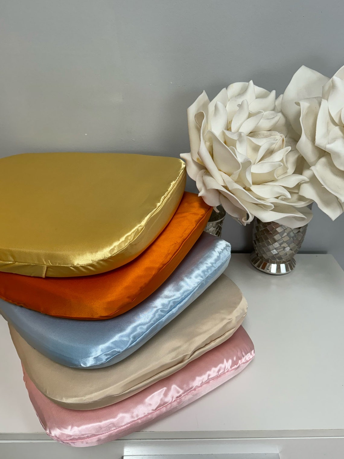 Bridal Satin Chair Pad Cover - Etsy