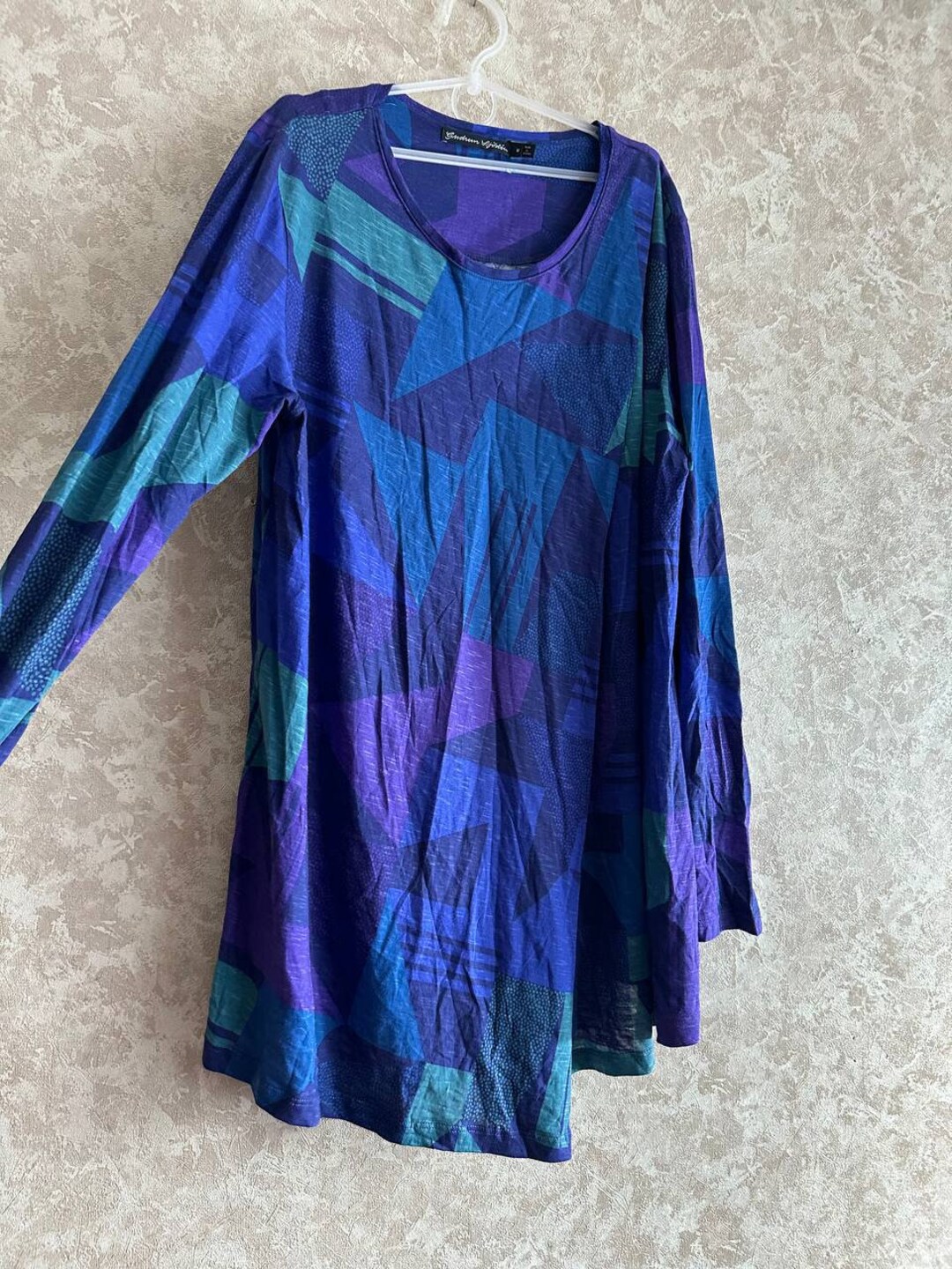 Gudrun Sjoden Ladies Geometric Pattern Boho Style Long Sleeve Linen ...