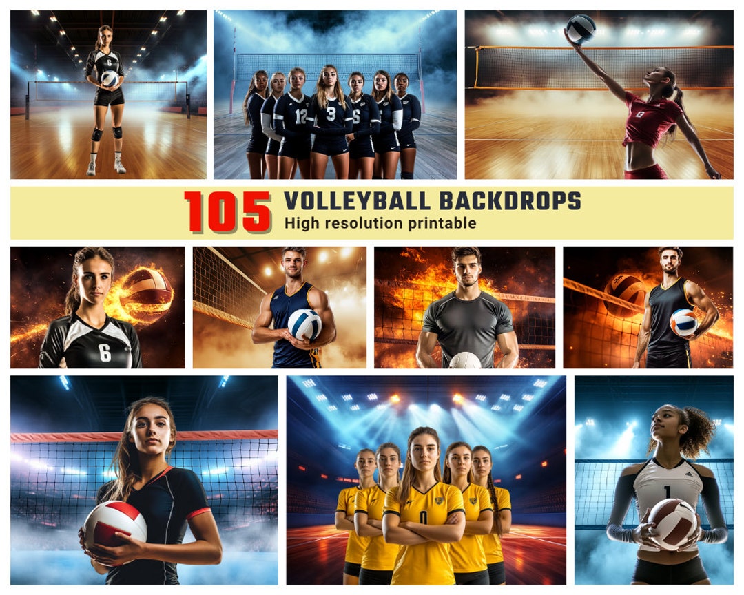 105 Volleyball Digital Backdrops: Sports Photography, Team Posters (PDF ...