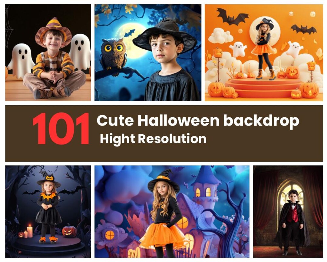 101 Cute Halloween Digital Backdrops for Photography / Happy Halloween ...