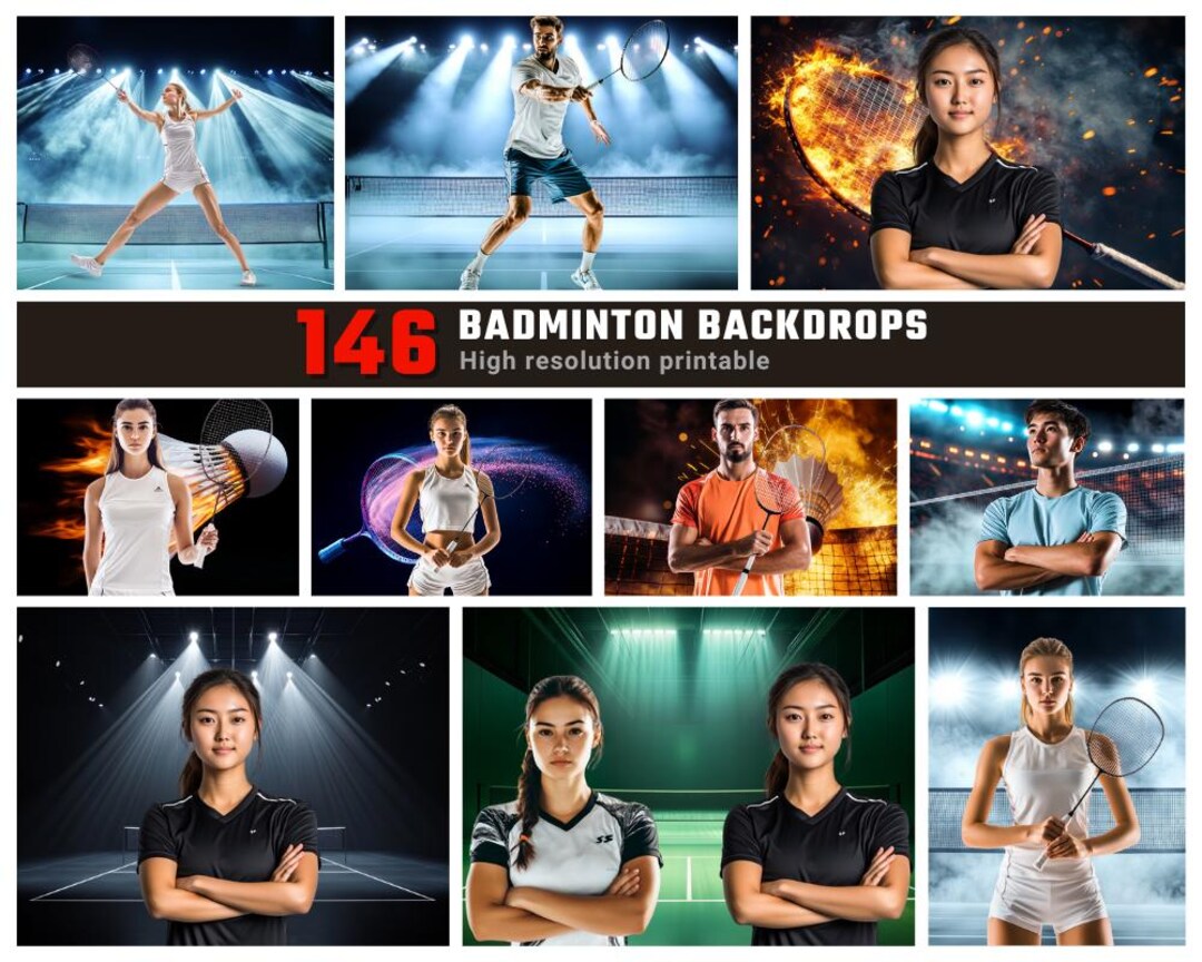 Badminton Photography Backdrops: Sports Poster Backgrounds (digital ...