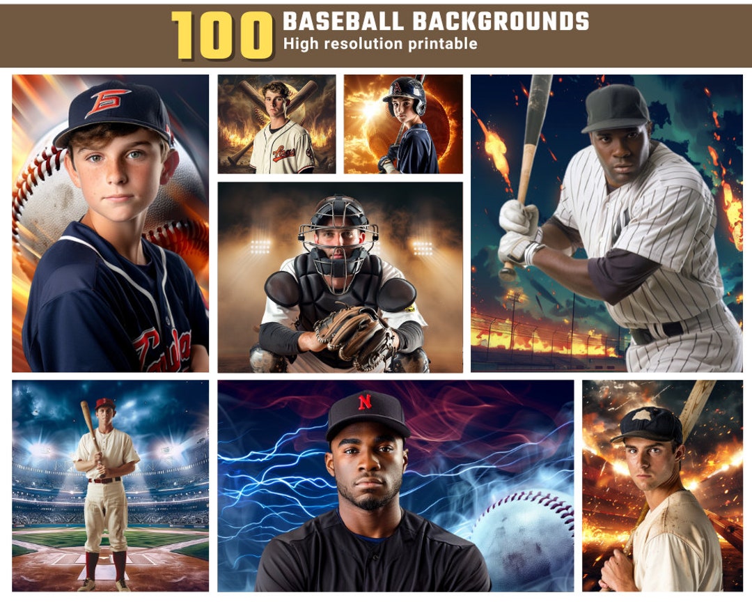 100 Baseball Photo Backgrounds: Sports Poster Backdrops (digital ...