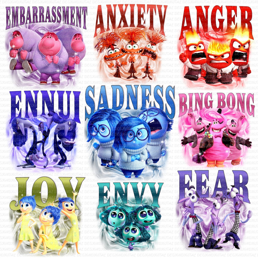 Inside Out Emotions Png Bundle Joy Sadness Fear Anxiety Anger Ennui