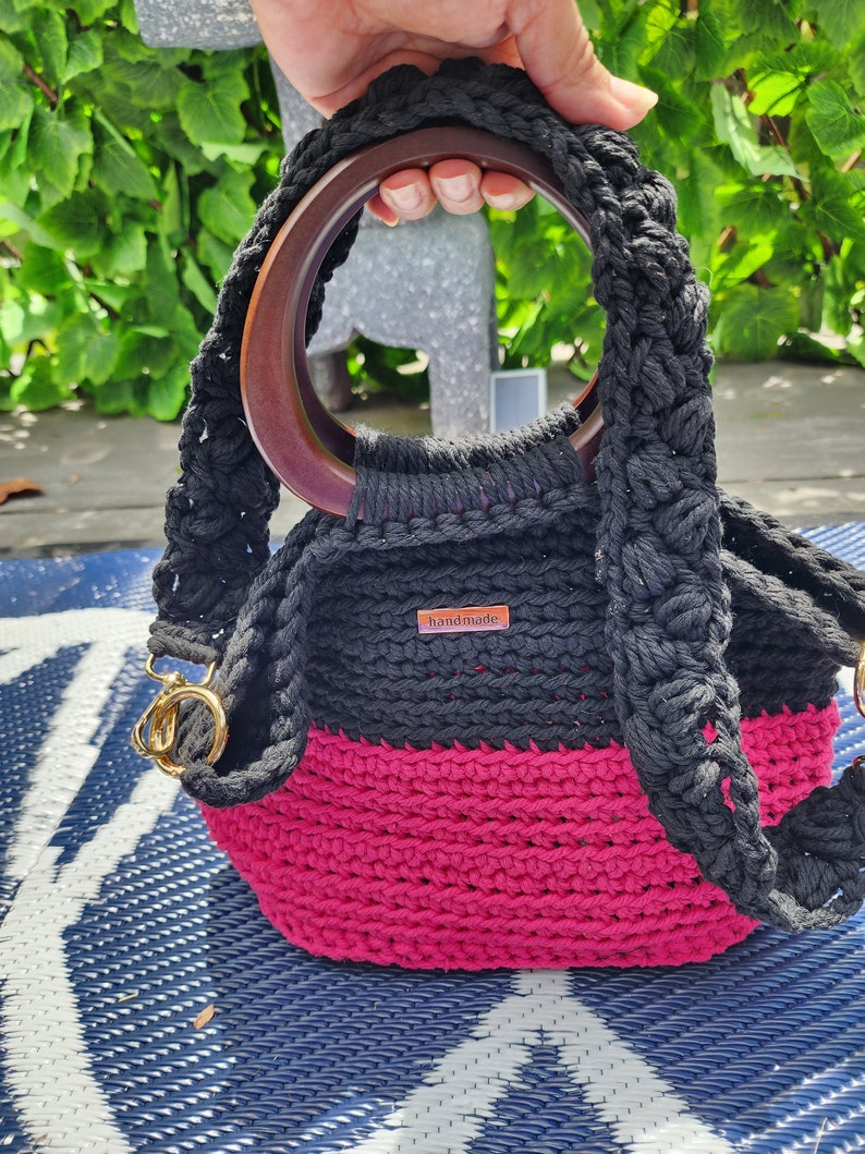 Macrame Shoulder Bag With Handles - Etsy