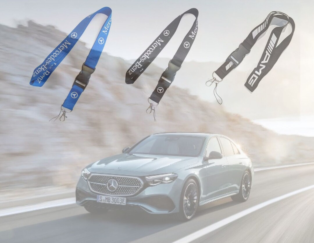 Mercedes Benz AMG Car Lanyard Keychain Badge Holder Keyring Detachable ...