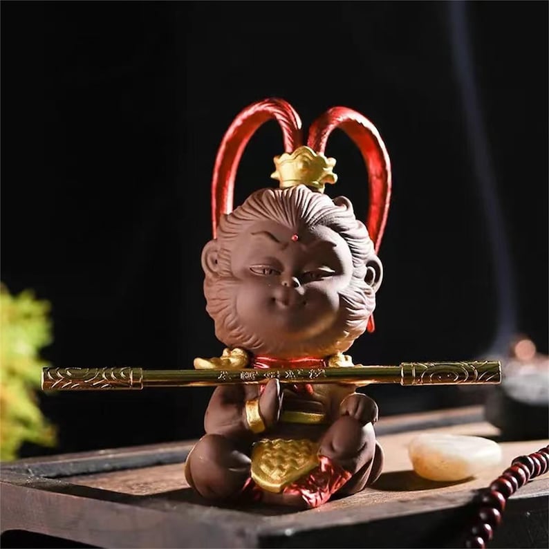Black Myth Wukong Ceramic Figurine, Minimalist Sun Wukong Ornament ...