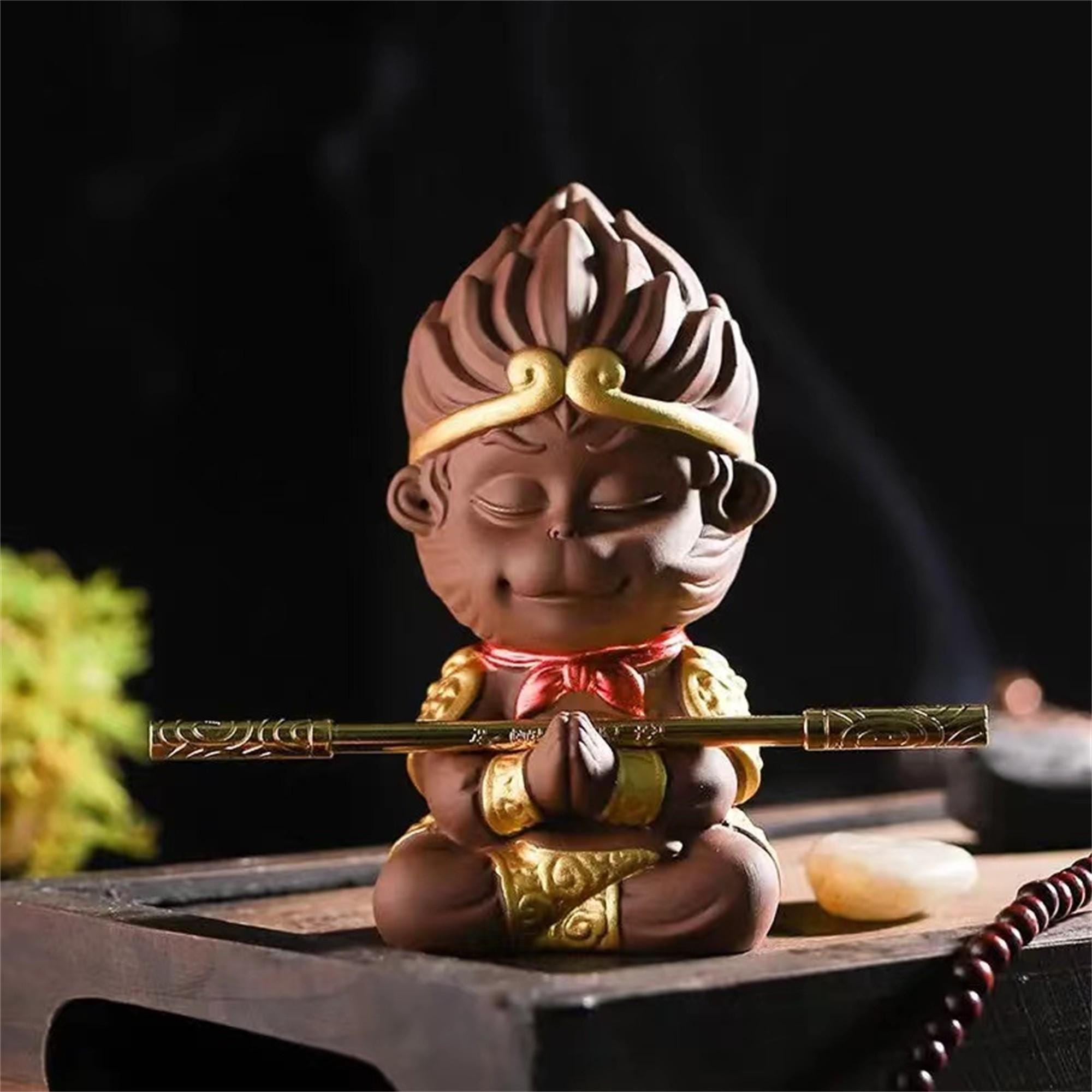 Black Myth Wukong Ceramic Figurine, Minimalist Sun Wukong Ornament ...