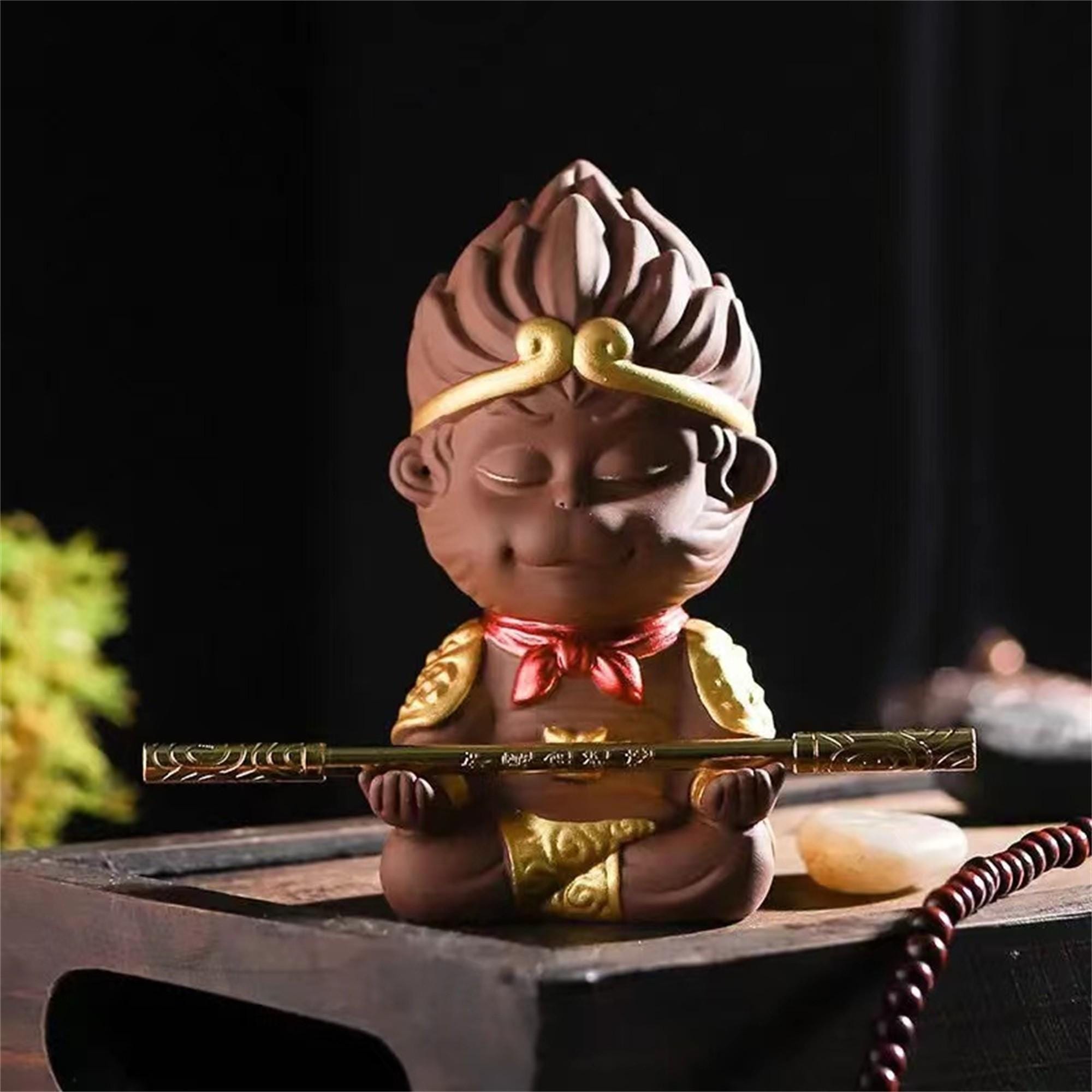 Black Myth Wukong Ceramic Figurine, Minimalist Sun Wukong Ornament ...