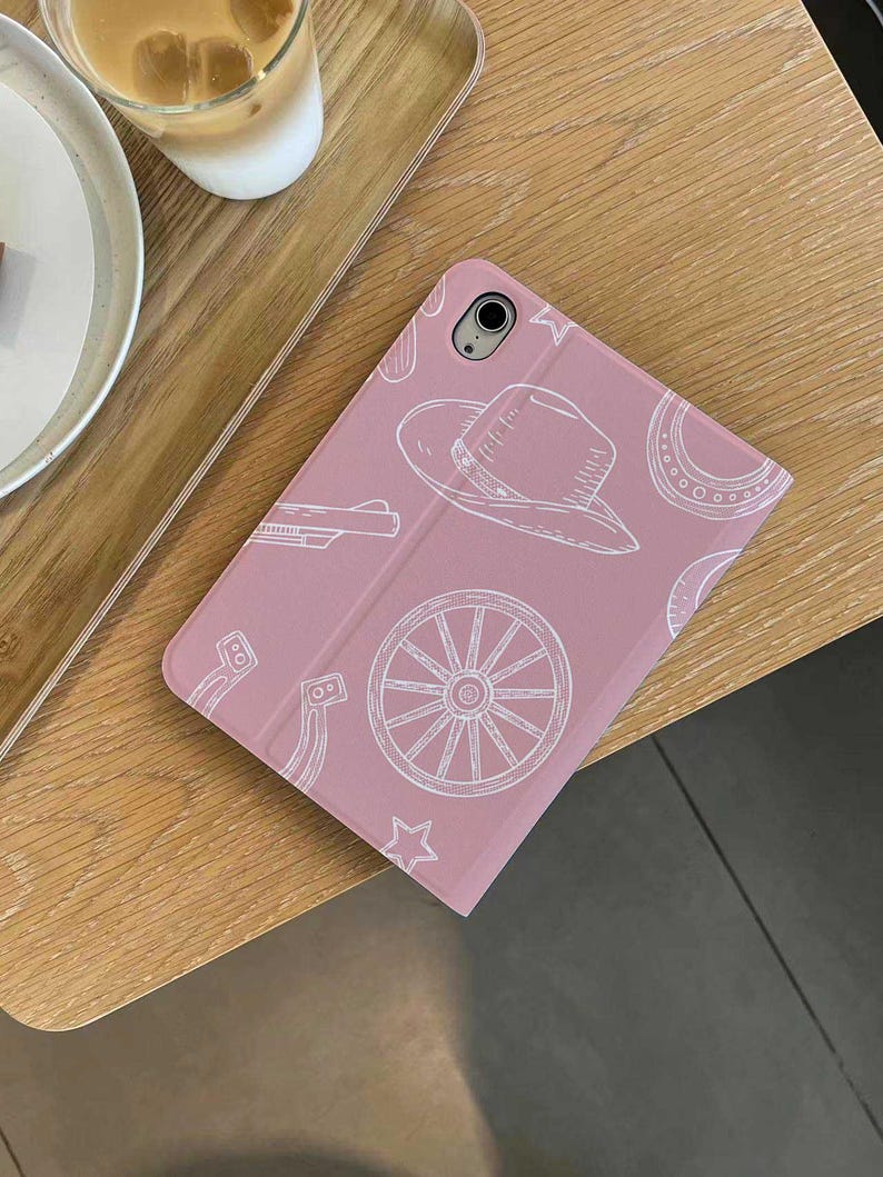 Western Cowboy iPad Case, Pink Cowgirl Tablet Cover With Skull,cactus ...