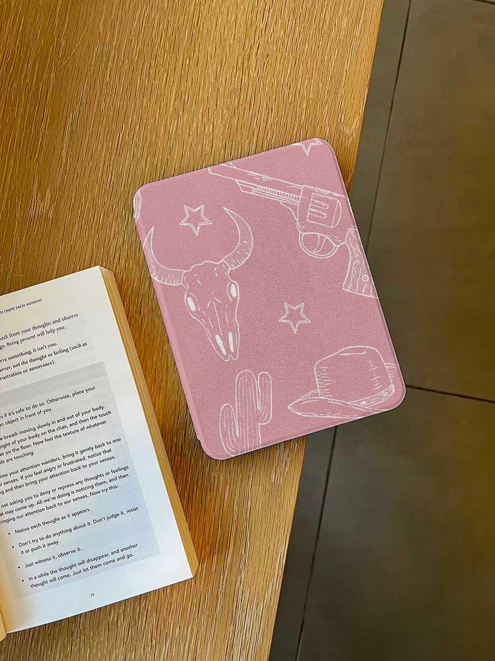 Western Cowboy iPad Case, Pink Cowgirl Tablet Cover With Skull,cactus ...