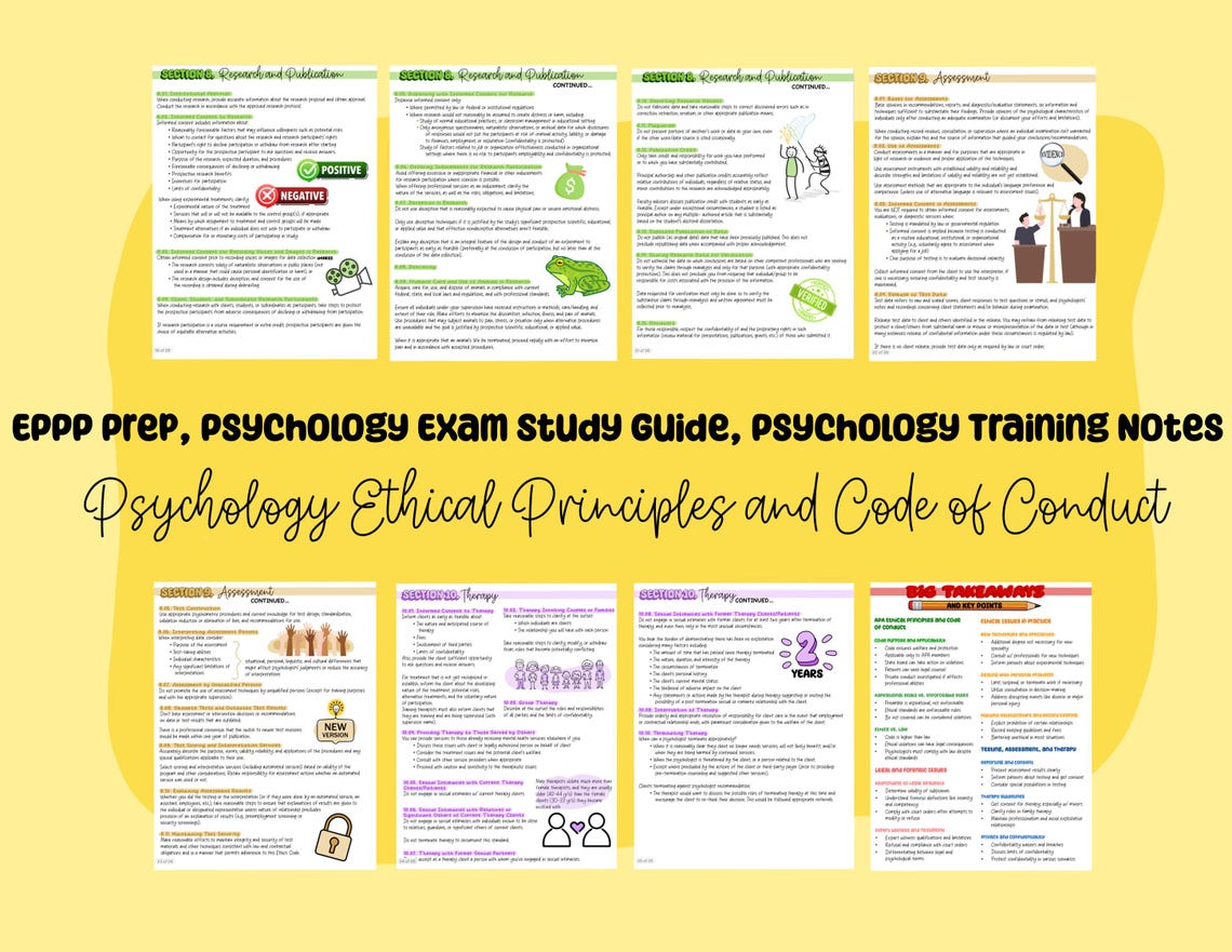 Psychology Ethics Study Guide APA Ethical Principles & Code of Conduct ...