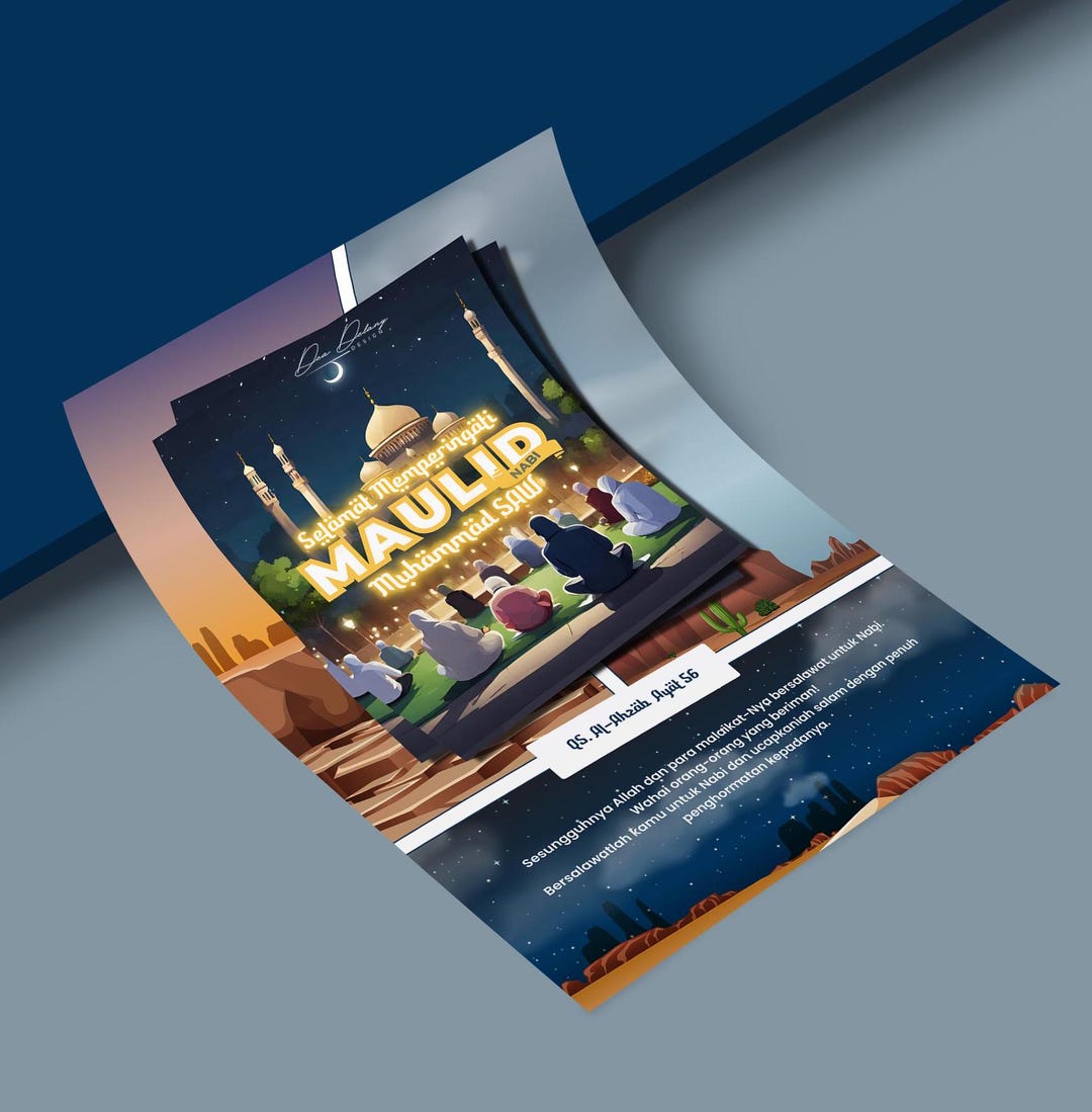 Maulid Nabi Poster template Canva Editable Link - Etsy