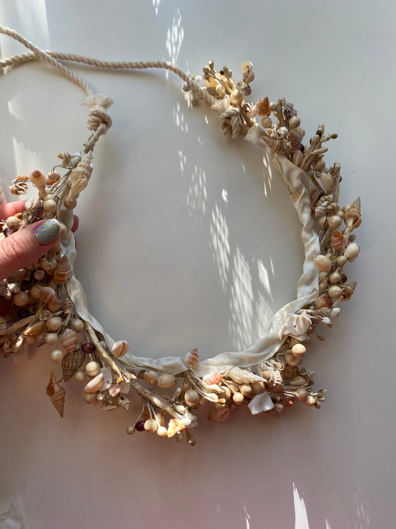 MERMAID Crown, Shell Pearl and Moss Circlet or Head Wreath Crown ...