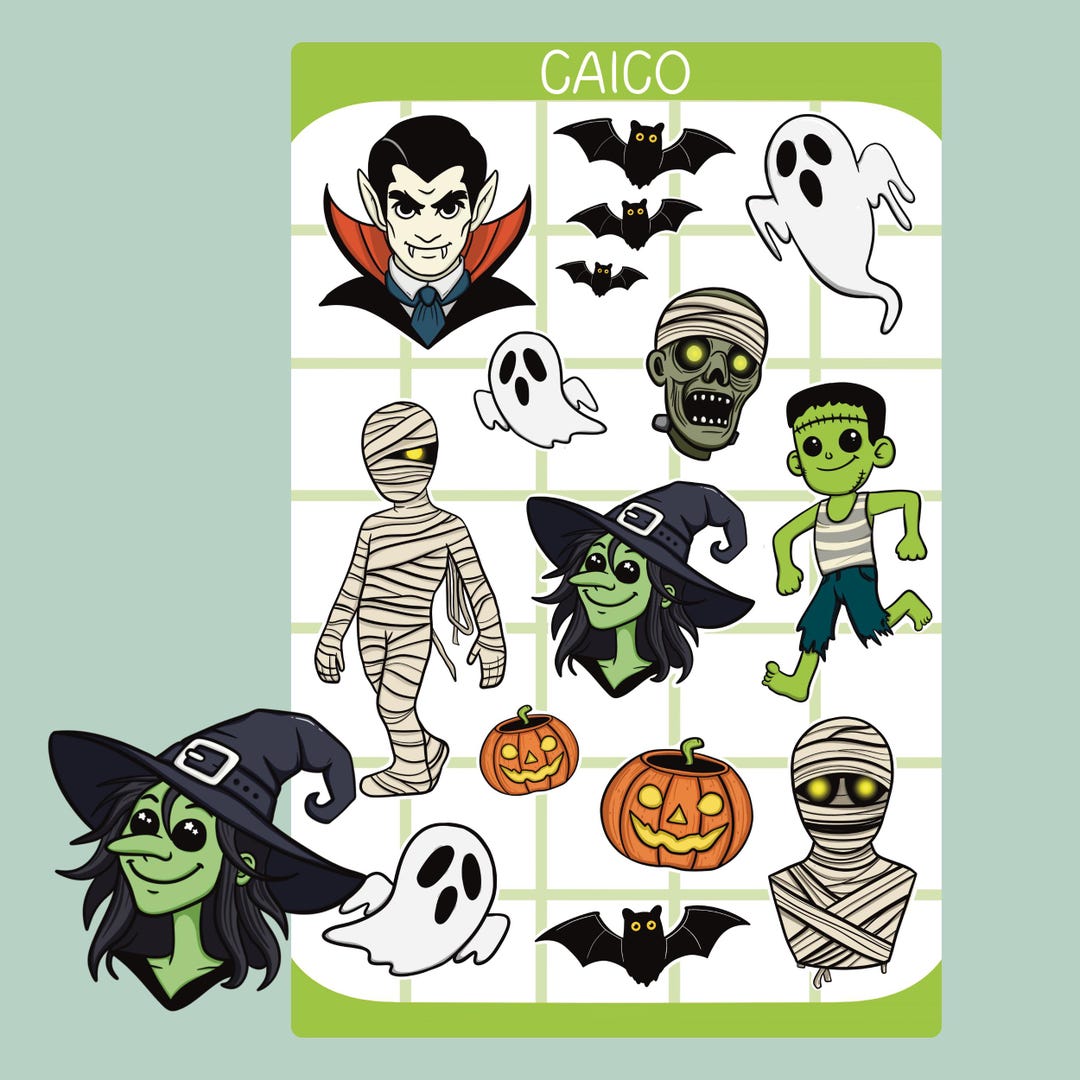 Monster Mash Sticker Sheet for Planner, Bujo/bullet Journal, Notebook ...