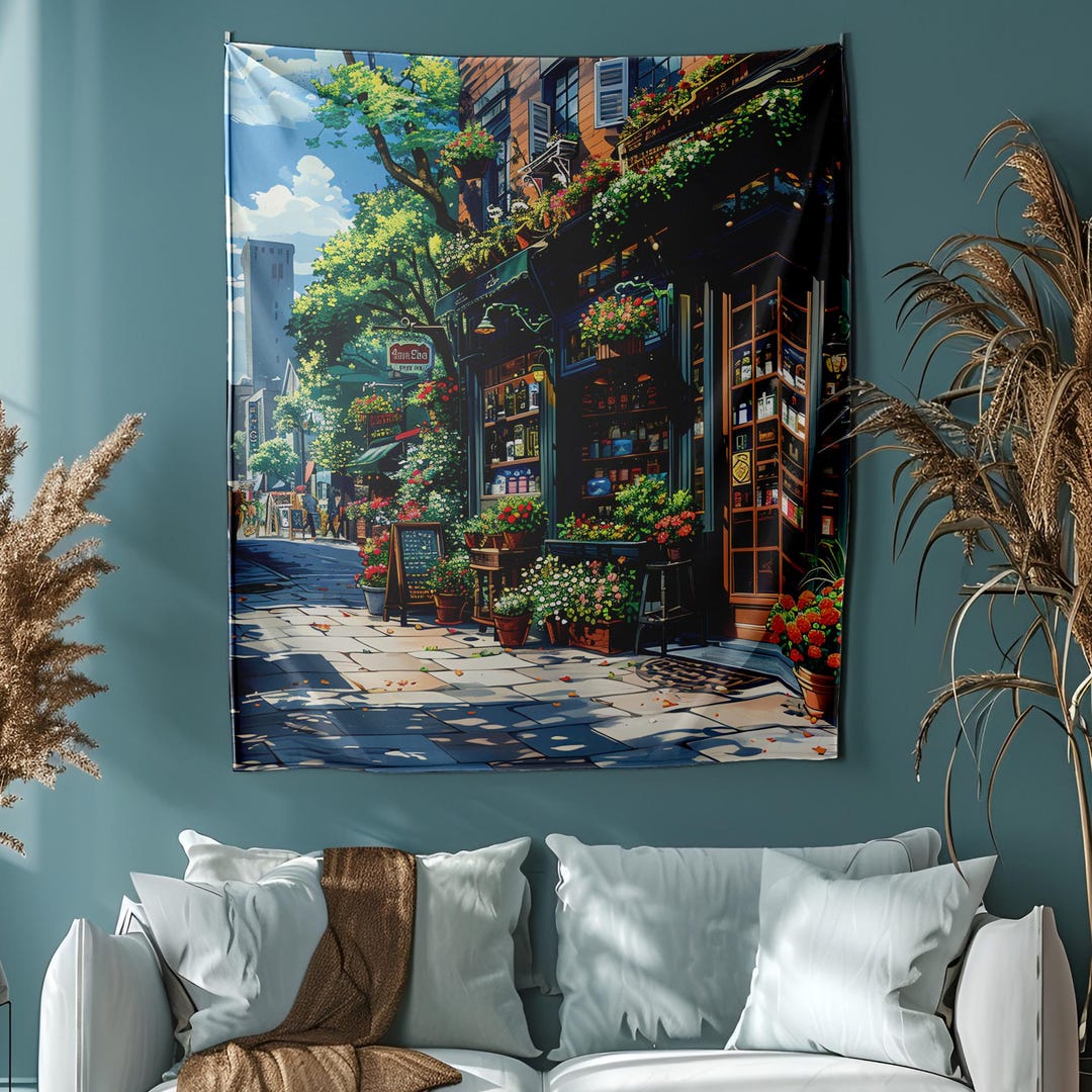 Anime Impressionism | Vibrant Warm Dreamy Colors | Flower Shop Street ...