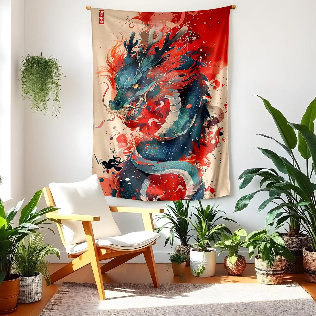 Dragon Paint Splatter | Psychedelic Poster | Maximalist Art | Digital ...