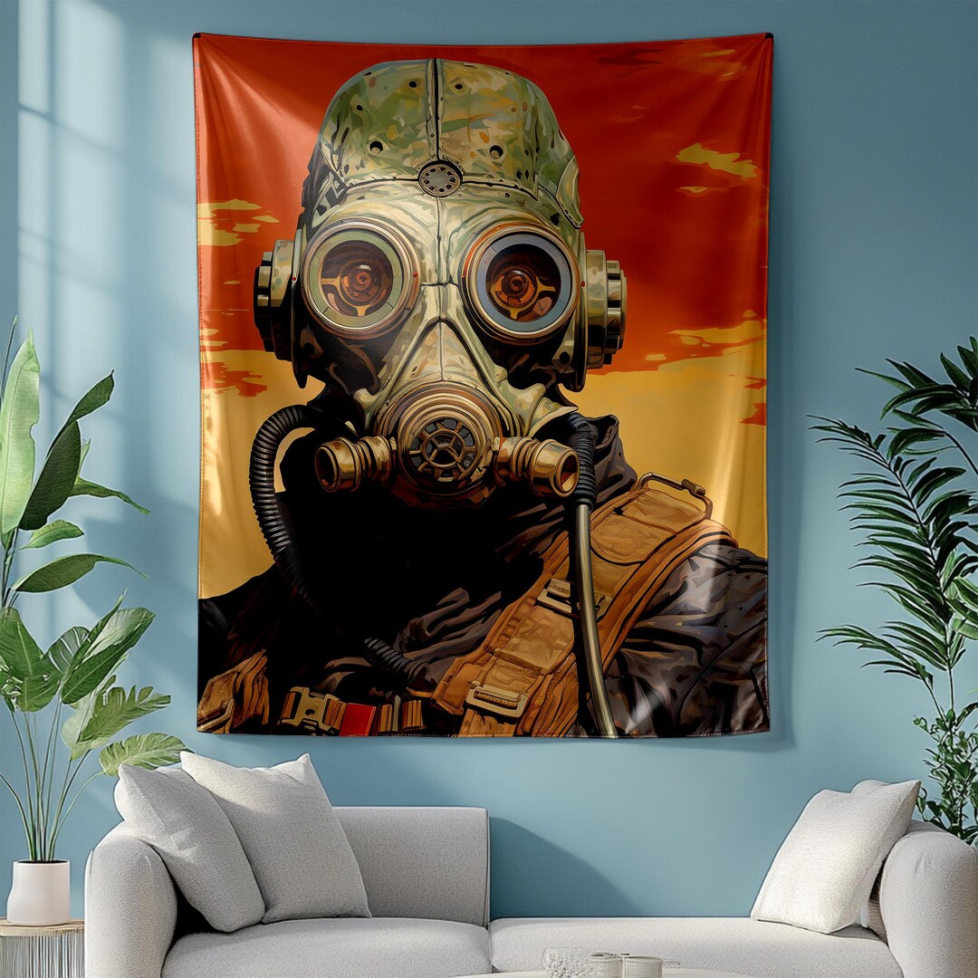 Retro-futurism Gas Mask Art | Cyberpunk Style Poster | Airbrushed Oil ...