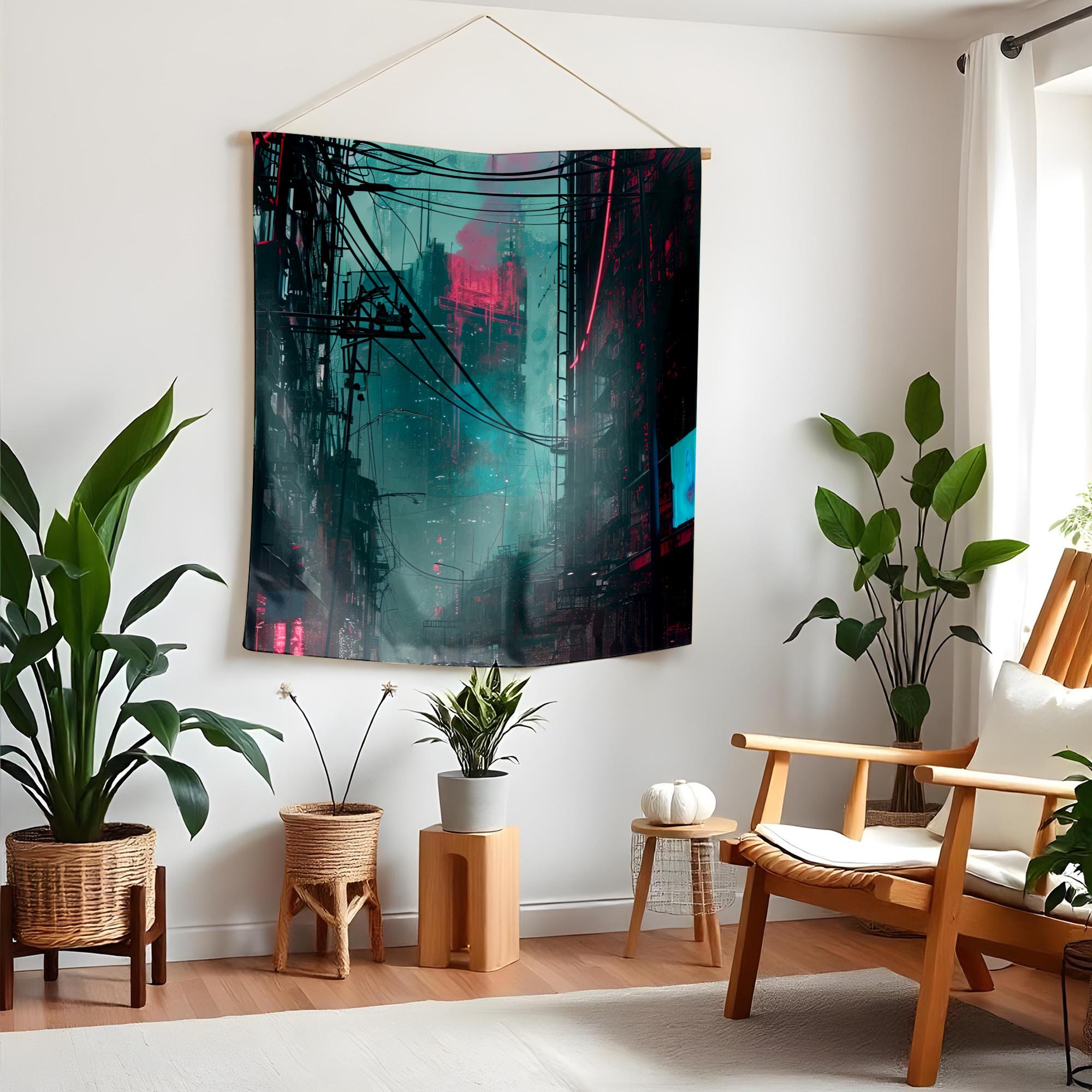 Cyberpunk Synthwave City Night Poster | Neon Lights Digital Art ...