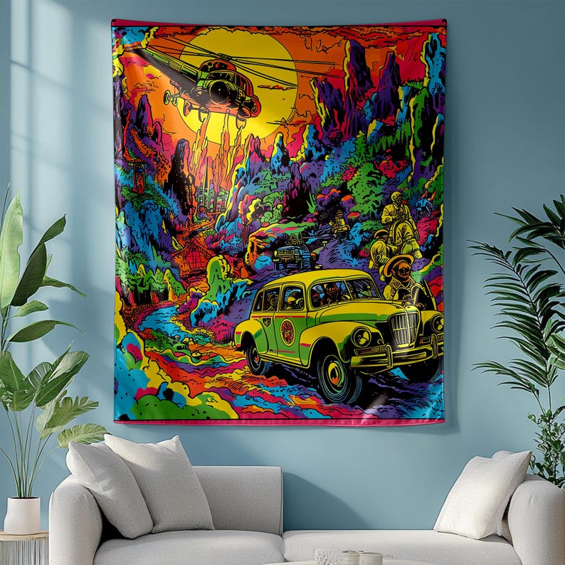 Psychedelic Retro-futurism | Car Helicopter Artwork | Vibrant Colors ...