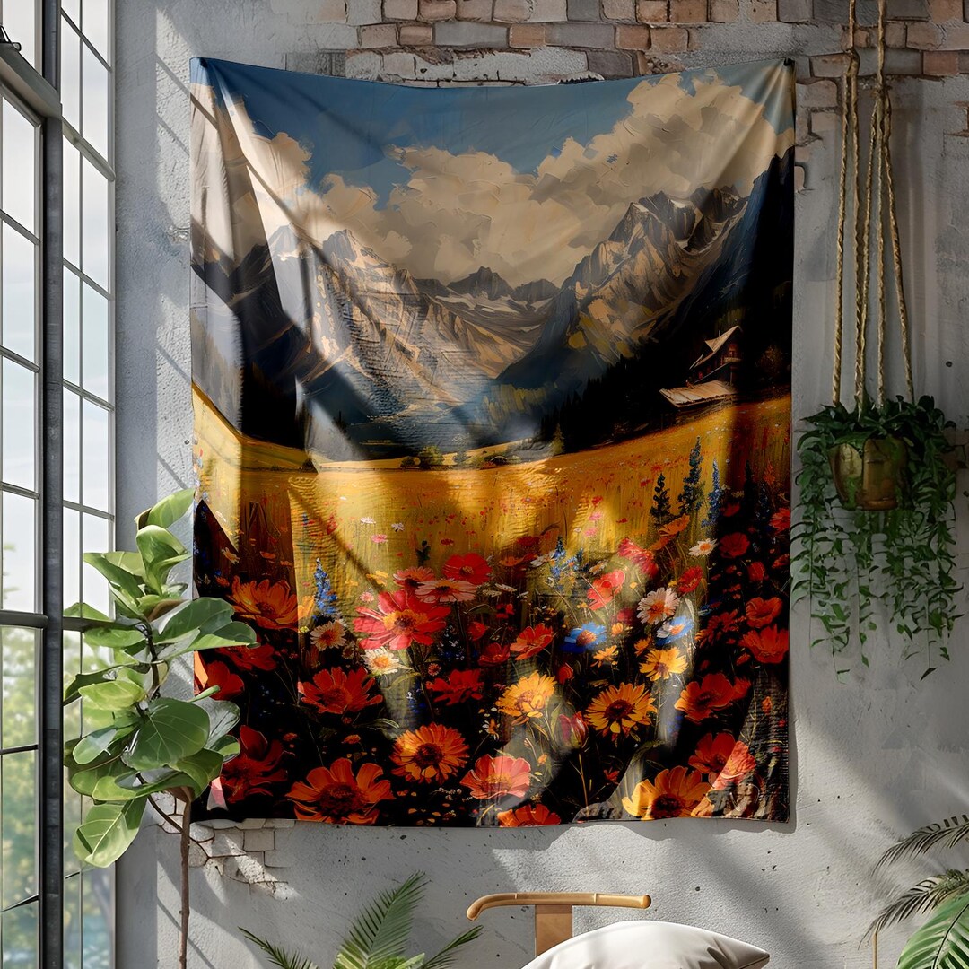 Floral Impressionistic Poster | Mid-century Modern Art | Vibrant Warm ...