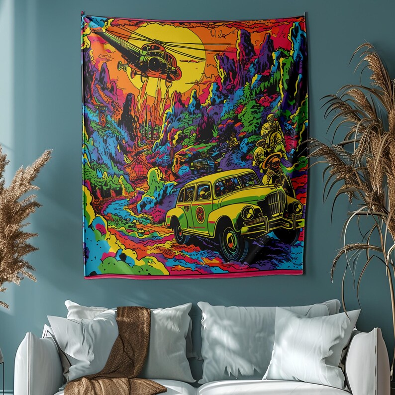Psychedelic Retro-futurism | Car Helicopter Artwork | Vibrant Colors ...
