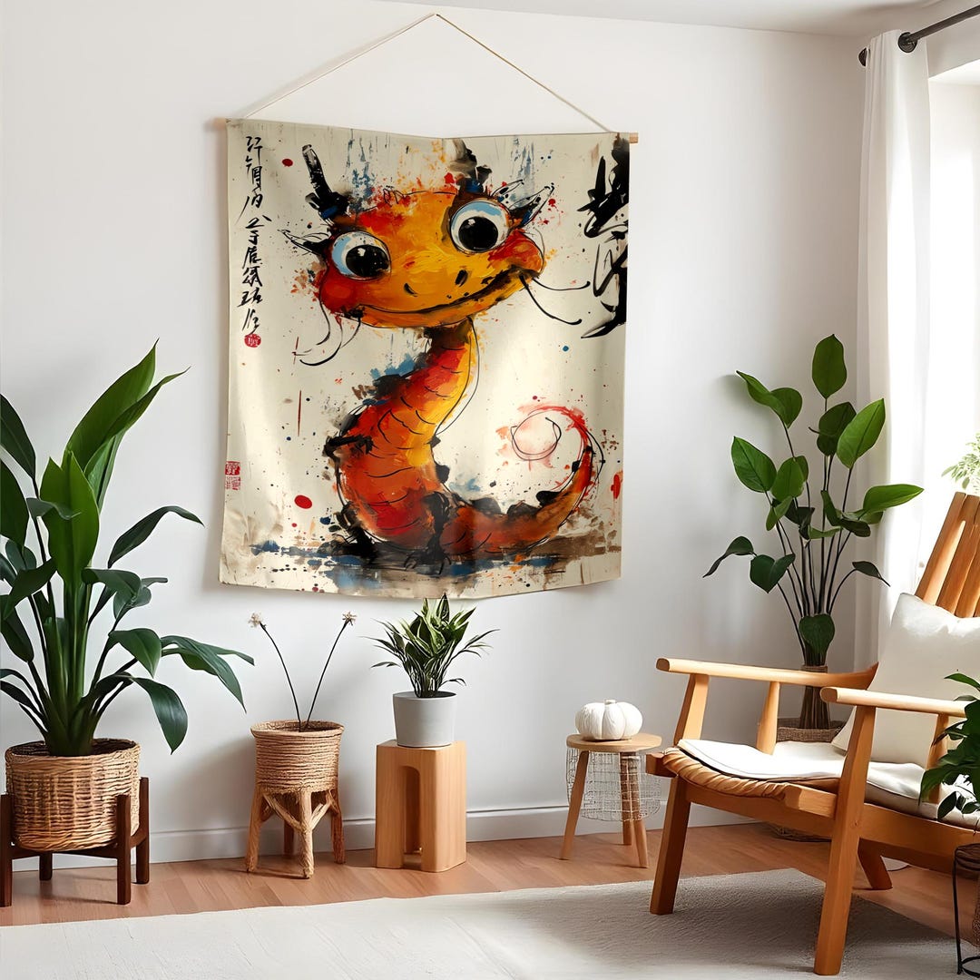 Maximalist Cat Dragon | Vibrant Color Poster | Screen Print Art ...