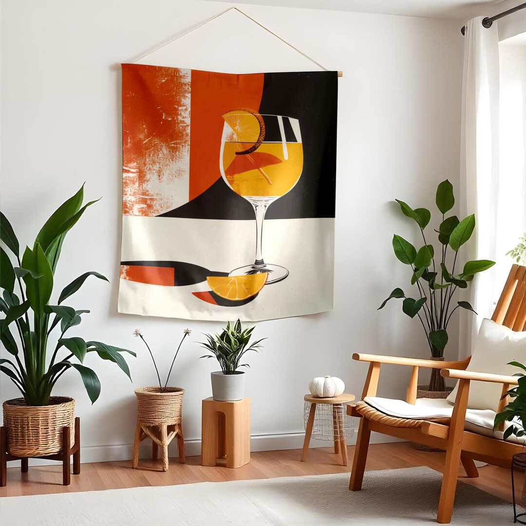Mid-century Modern Orange Juice Poster | Screen Print Gouache | High ...