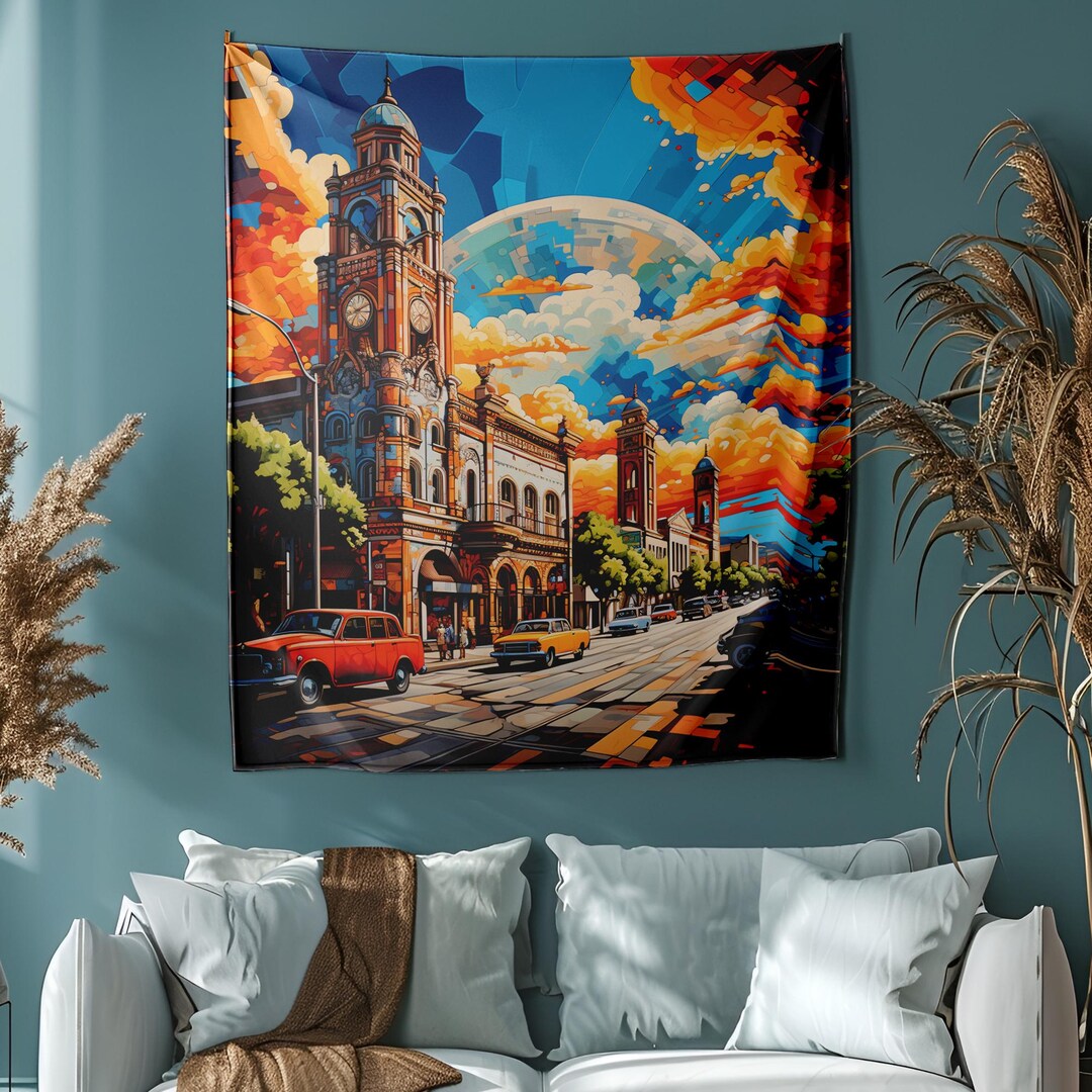 Cityscape Art | Retro-futurism Clock Tower | Maximalist Design ...