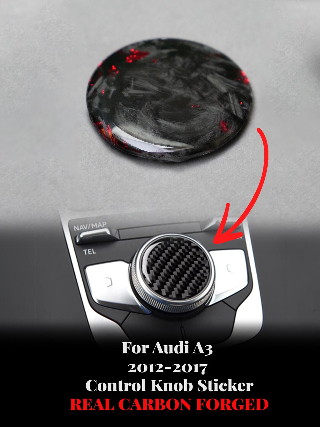 Genuine Forged Carbon Fiber Control Button Panel, Handmade for A3 2012 ...