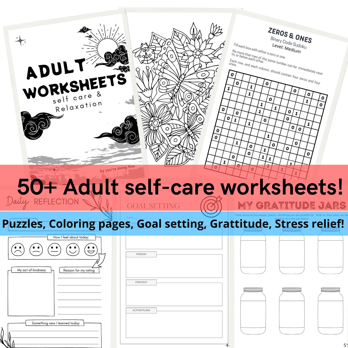 Adult Self-care & Relaxing Worksheets Suitable for Neurodivergent ...