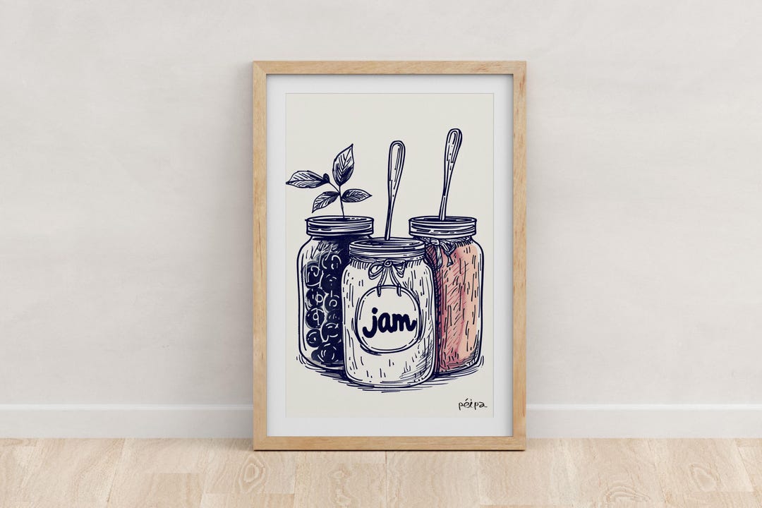 Jam Jar Print | Printable Wall Art, Kitchen Wall Art, Poster, Wall ...