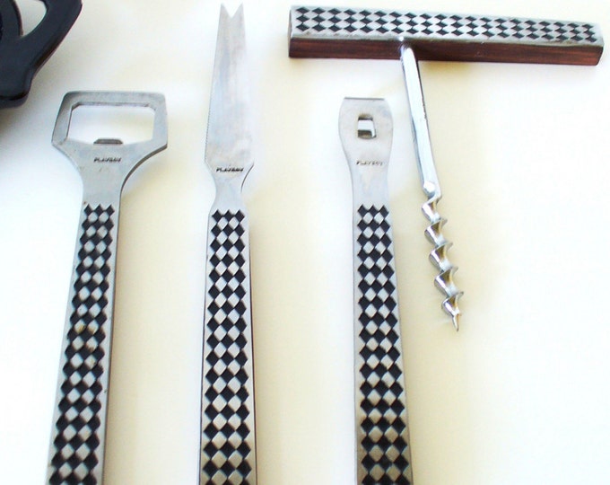 Mad Men Vintage 60s Barware Set Harlequin Pattern Stainless Steel - Etsy