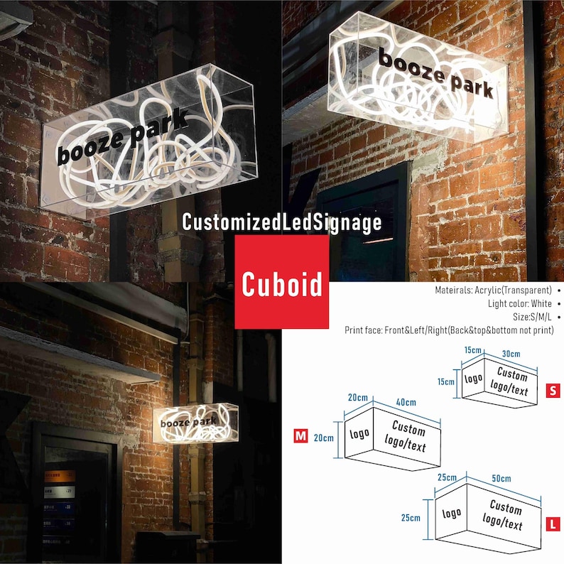 Double-sided Outdoor LED Sign for Restaurant & Bar - Weatherproof Light ...