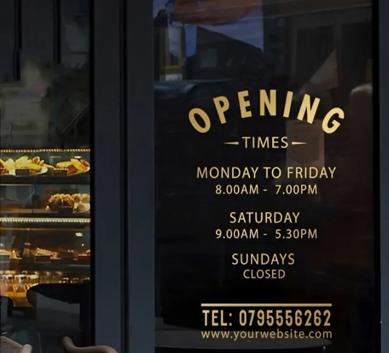 Customizable Hours Window Cling for Cafes, Bars,open,baking Shop Sign ...