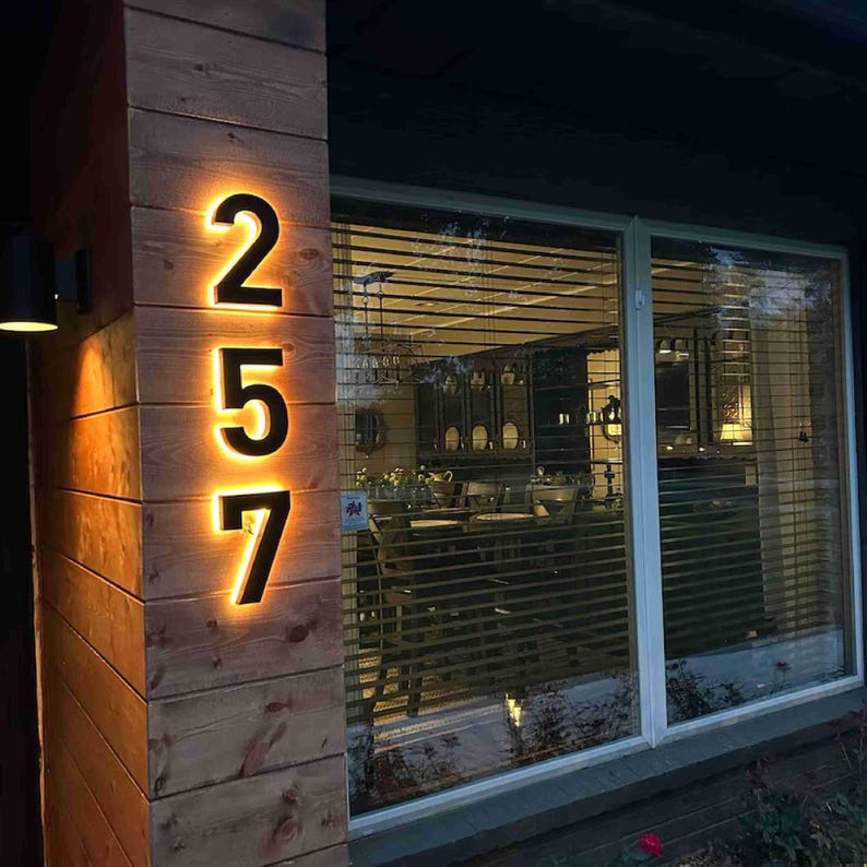 Modern Metal House Number Sign - Custom Outdoor Address Plaque - Hotel ...
