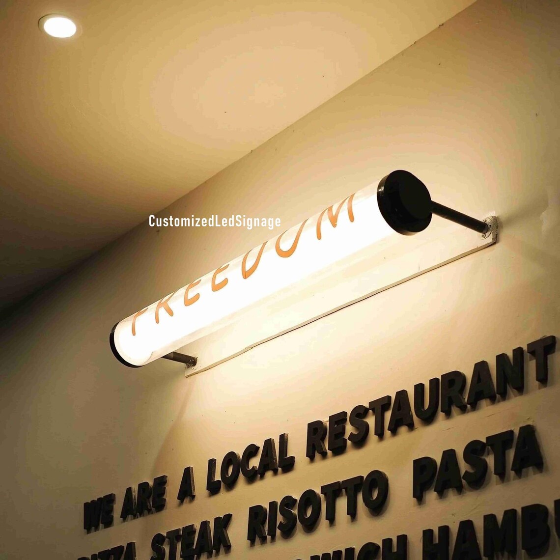 Vintage Round LED Storefront Sign - Custom Neon Light Box for Bar, Cafe ...