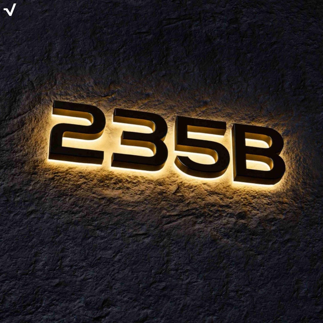Modern LED Backlit House Numbers - Custom LED Backlit House Numbers ...