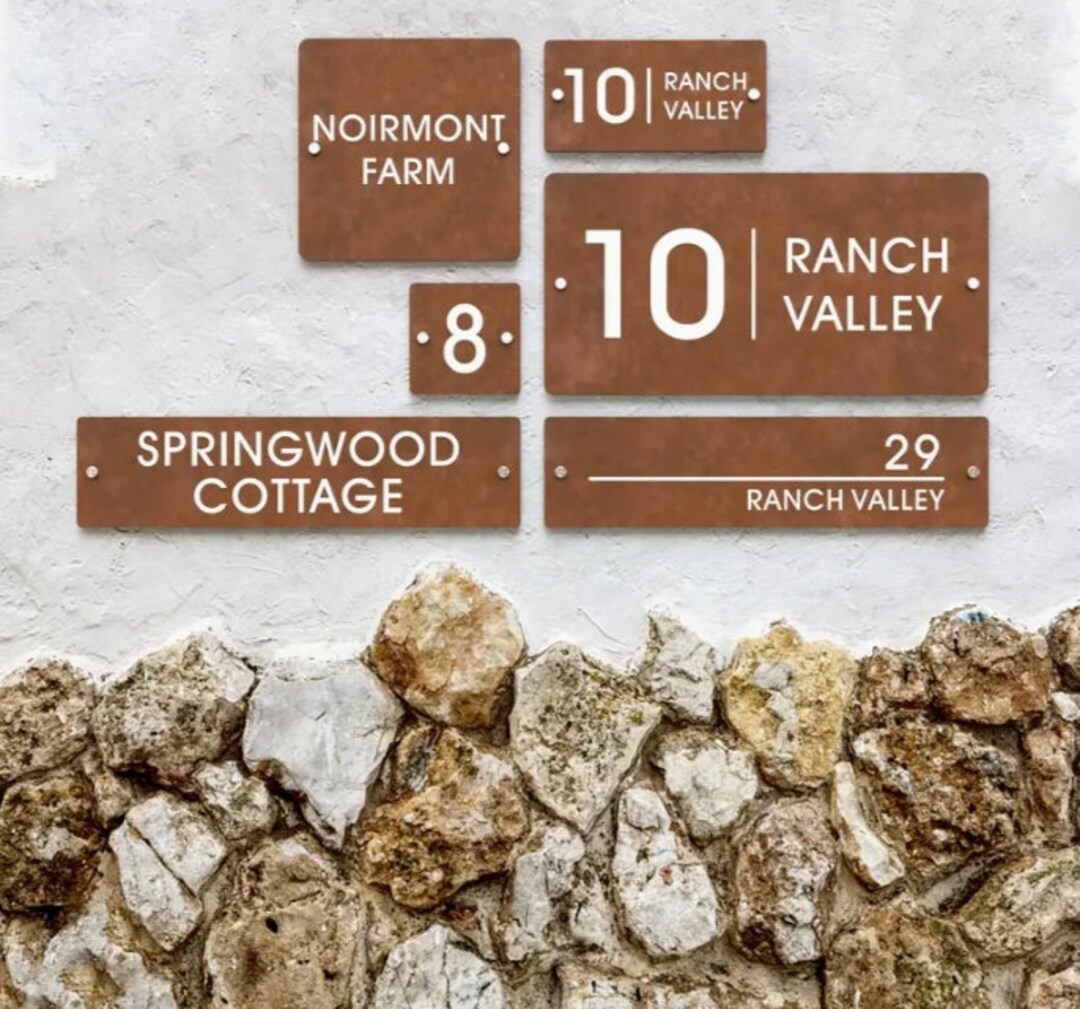 Custom Rustic Metal Address Plaque,vintage Rustic Signage for General ...