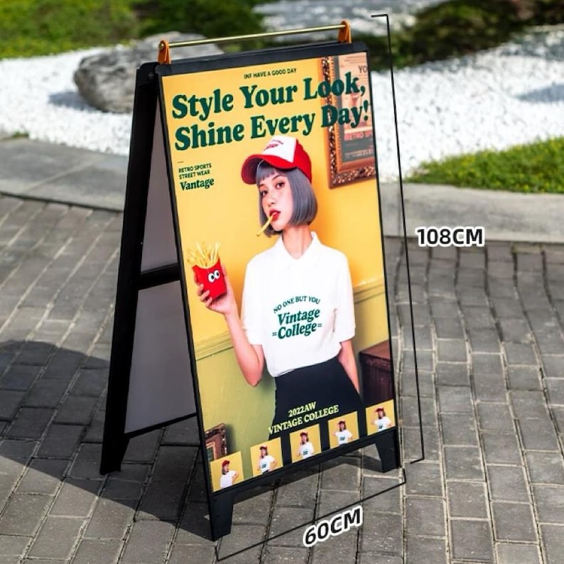Collapsible Advertising Stand Mobile Display Board Double-sided Signage ...