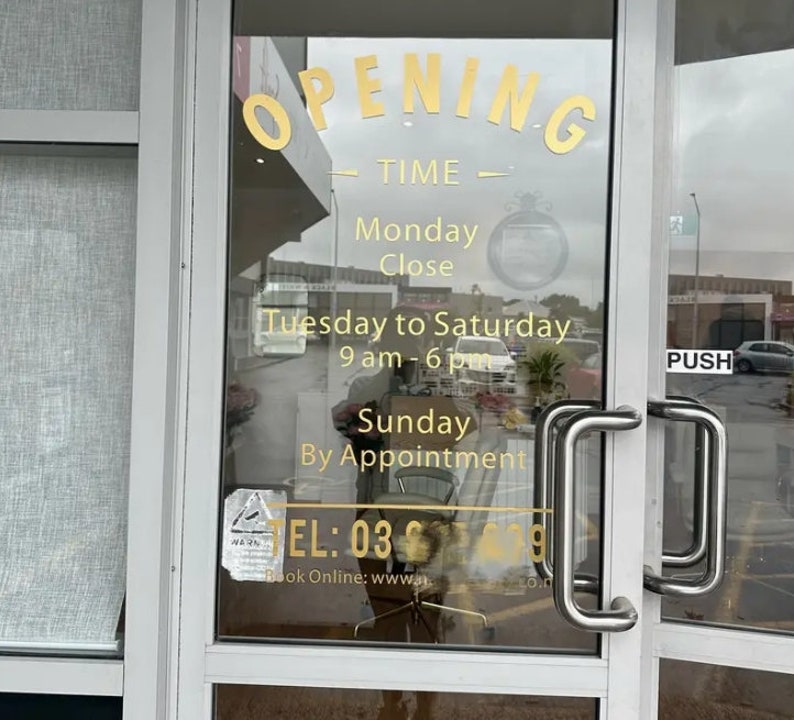 Customizable Hours Window Cling for Cafes, Bars,open,baking Shop Sign ...