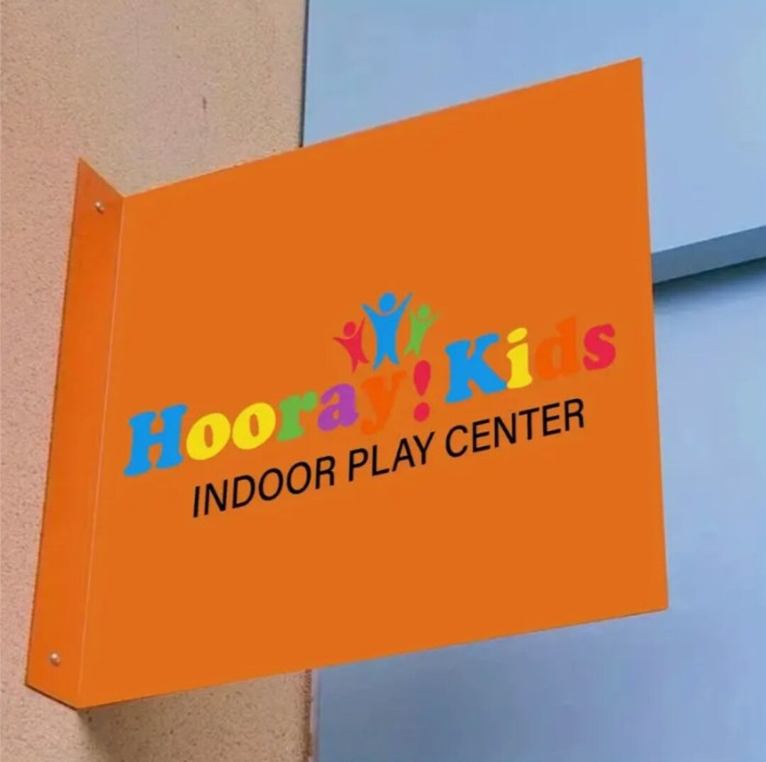 Custom Double Sided Metal Hanging Sign for Business Logo Name Display ...