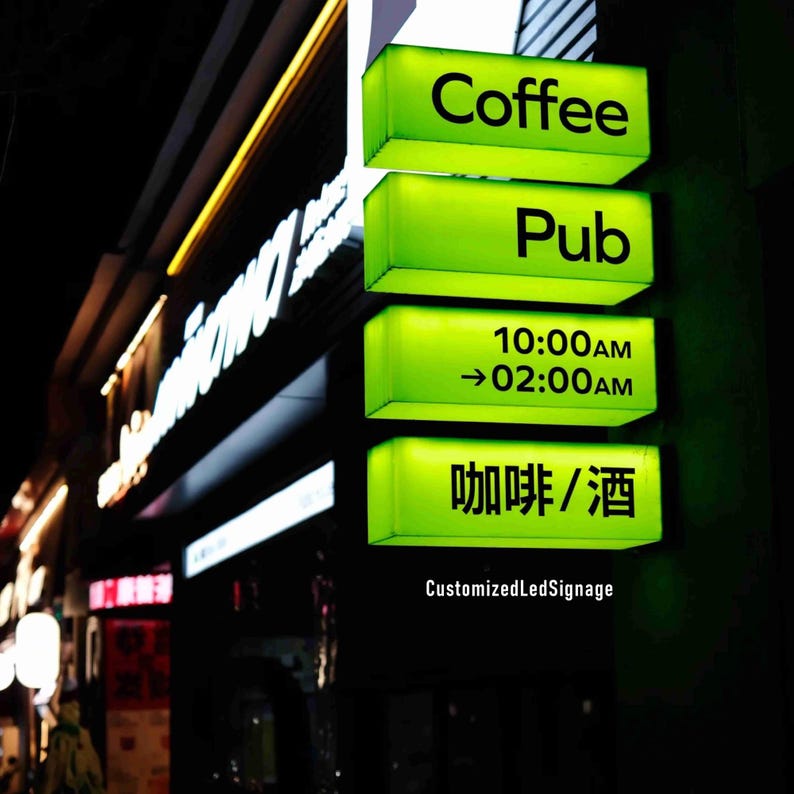 Rectangle LED Business Sign Light Box for Outdoor Storefront ...