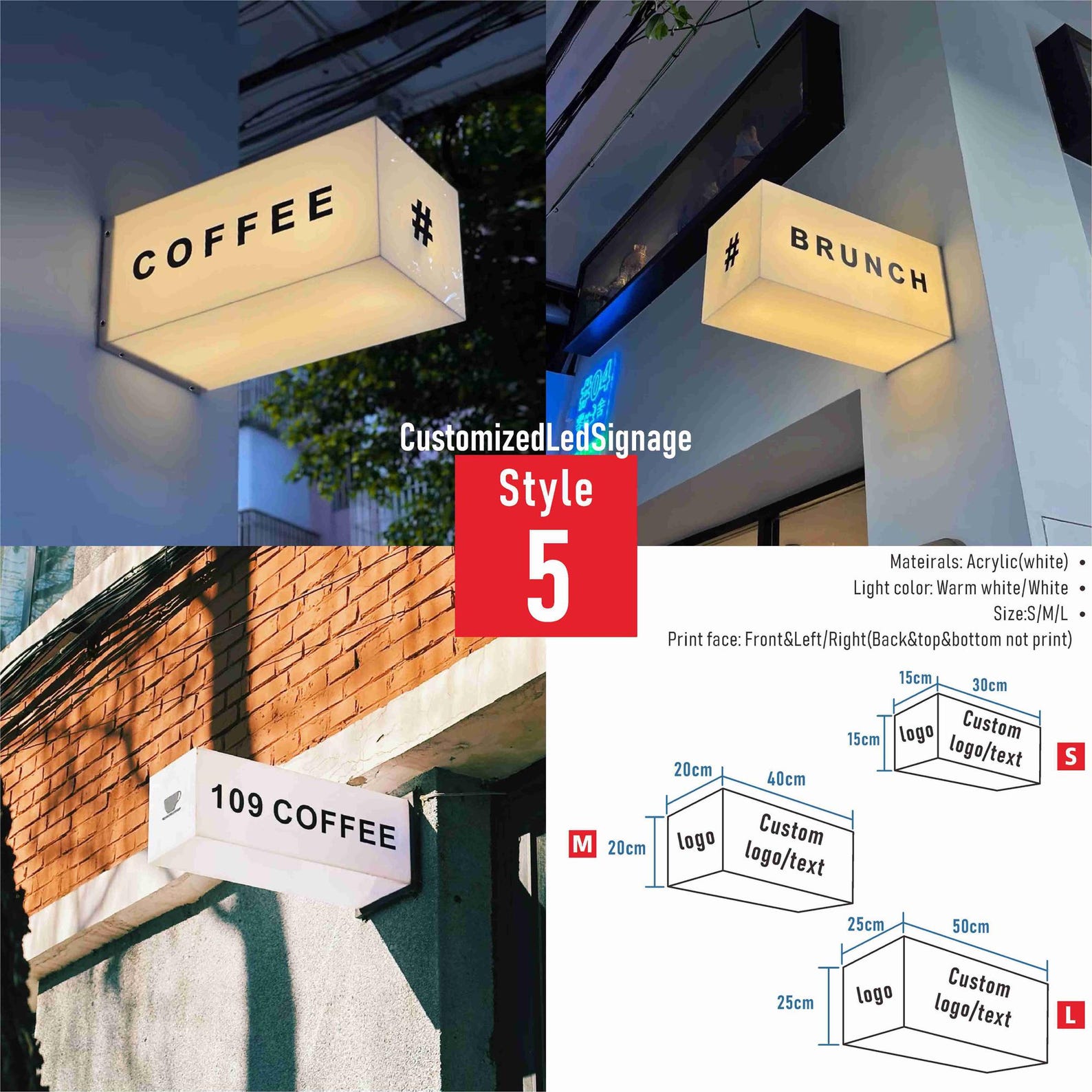 Double-sided LED Light Box for Retail Stores - Waterproof Exterior Sign ...