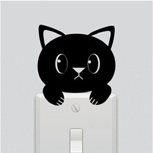 Cat Peeking Light Switch Decal, Wall Decal, Cat Decal, Room Decor, Wall ...