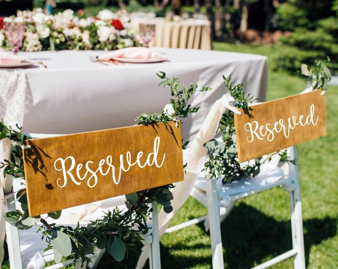 Reserved Sign Decal, Wedding Sign Decals, Reserved Seat Sign Vinyl ...